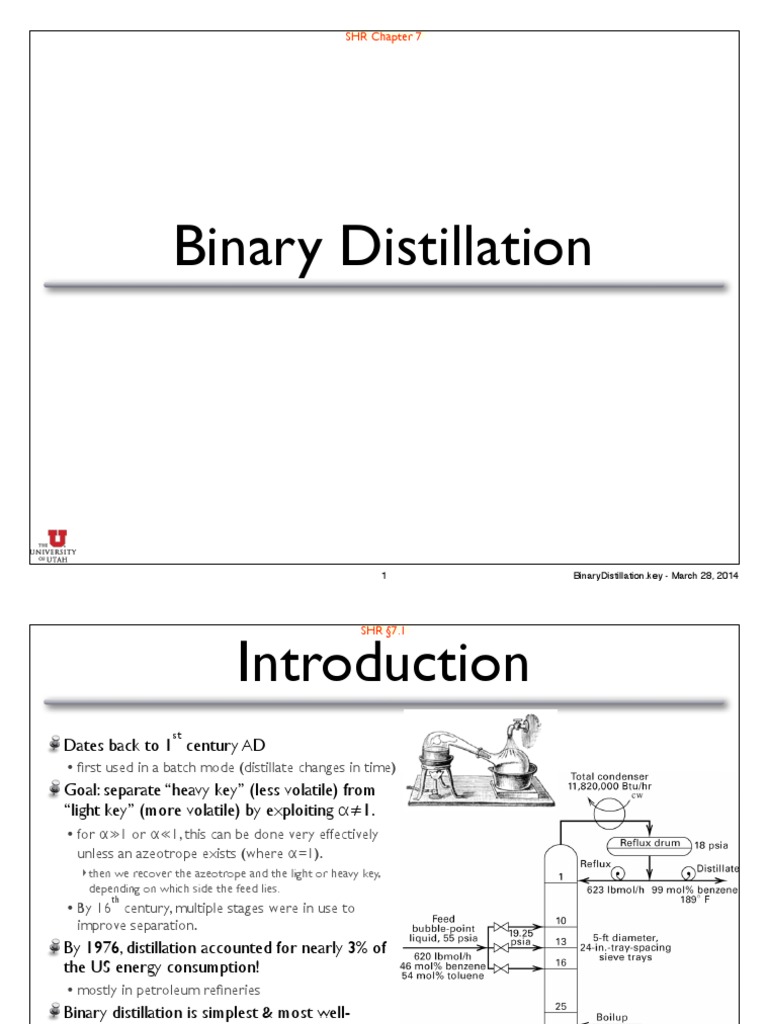 Binary Distillation | Distillation | Separation Processes