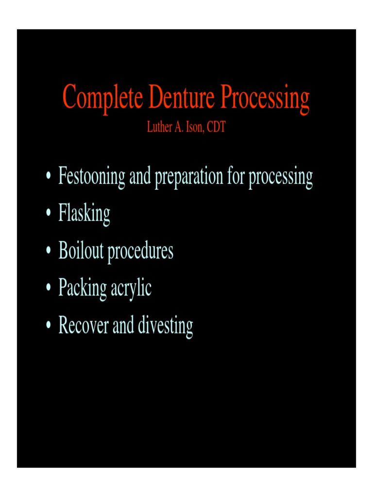 Denture Processing | PDF | Dentures | Materials