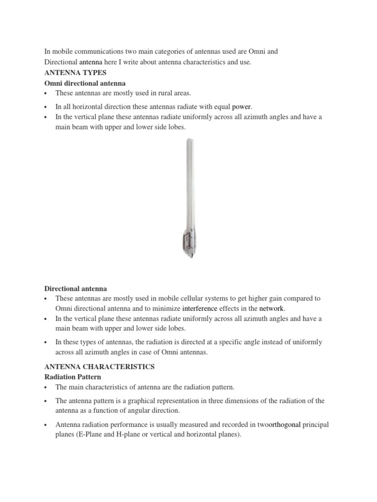 Antenna: Antenna Types Omni Directional Antenna | PDF | Antenna (Radio ...