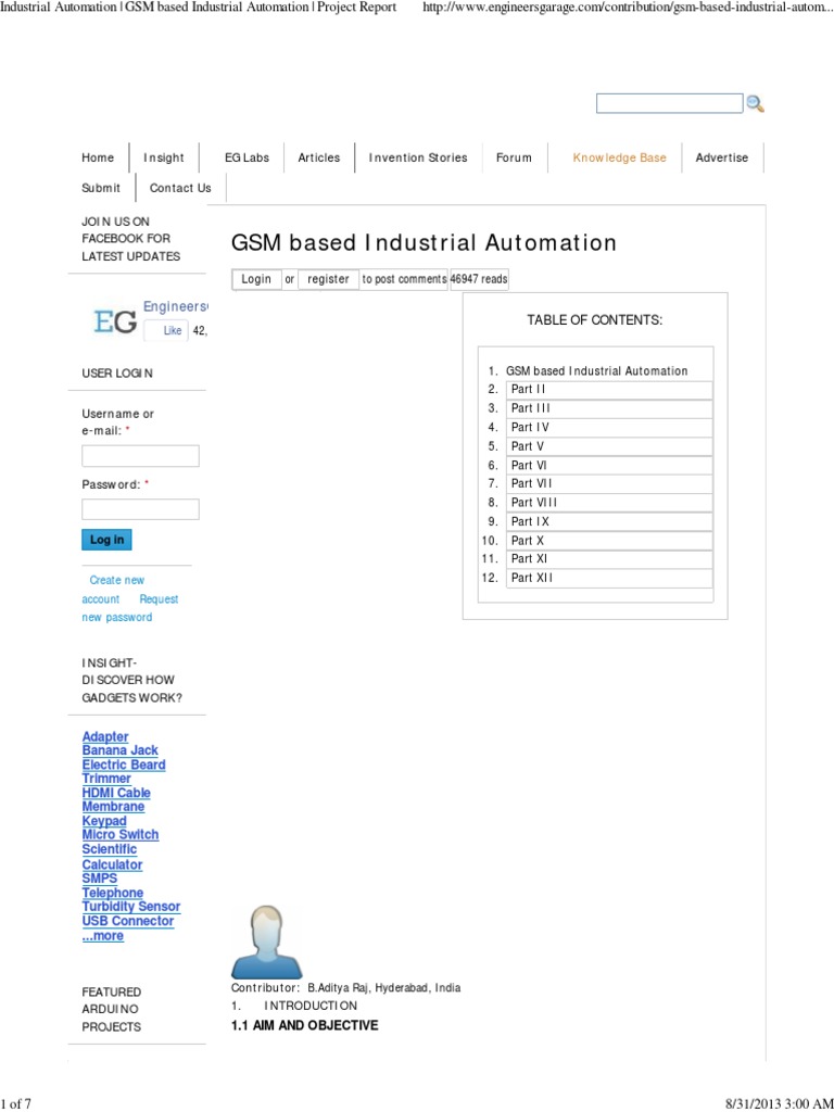 Industrial Automation _ GSM Based Industrial Automation _ Project ...