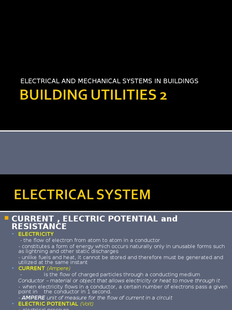 Electrical and Mechanical Systems in Buildings | PDF | Electric Current ...