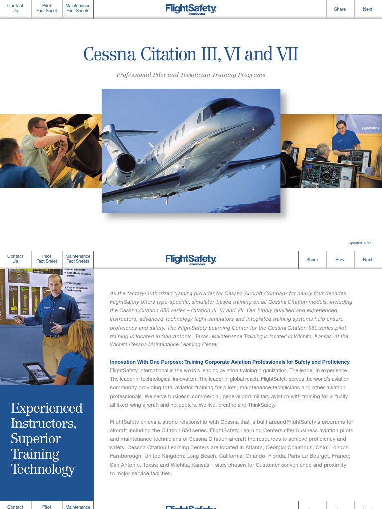 Cessna Citation III, VI, VII Training Programs | PDF | Pilot ...