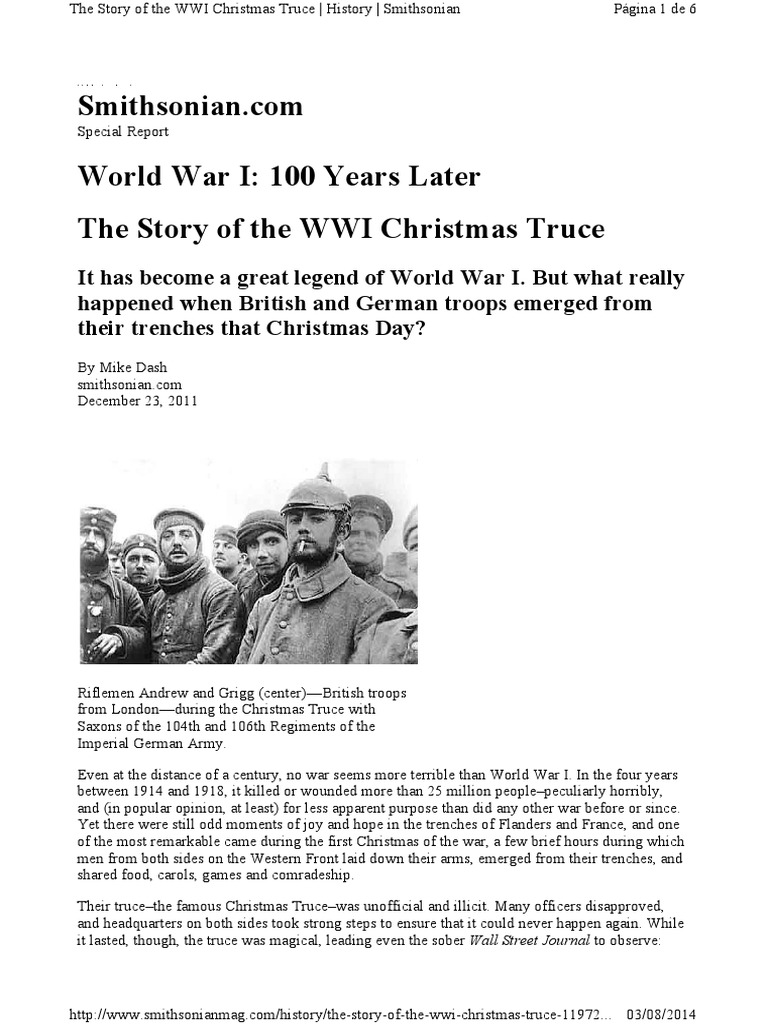 The Story of The WWI Christmas Truce | PDF | Trench Warfare | Warfare