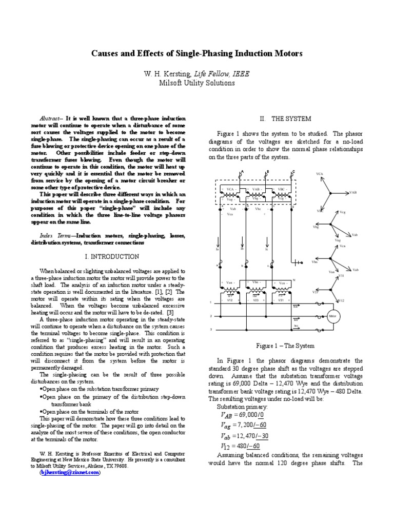 Causes and Effects of Single-Phasing Induction Motors | Transformer ...