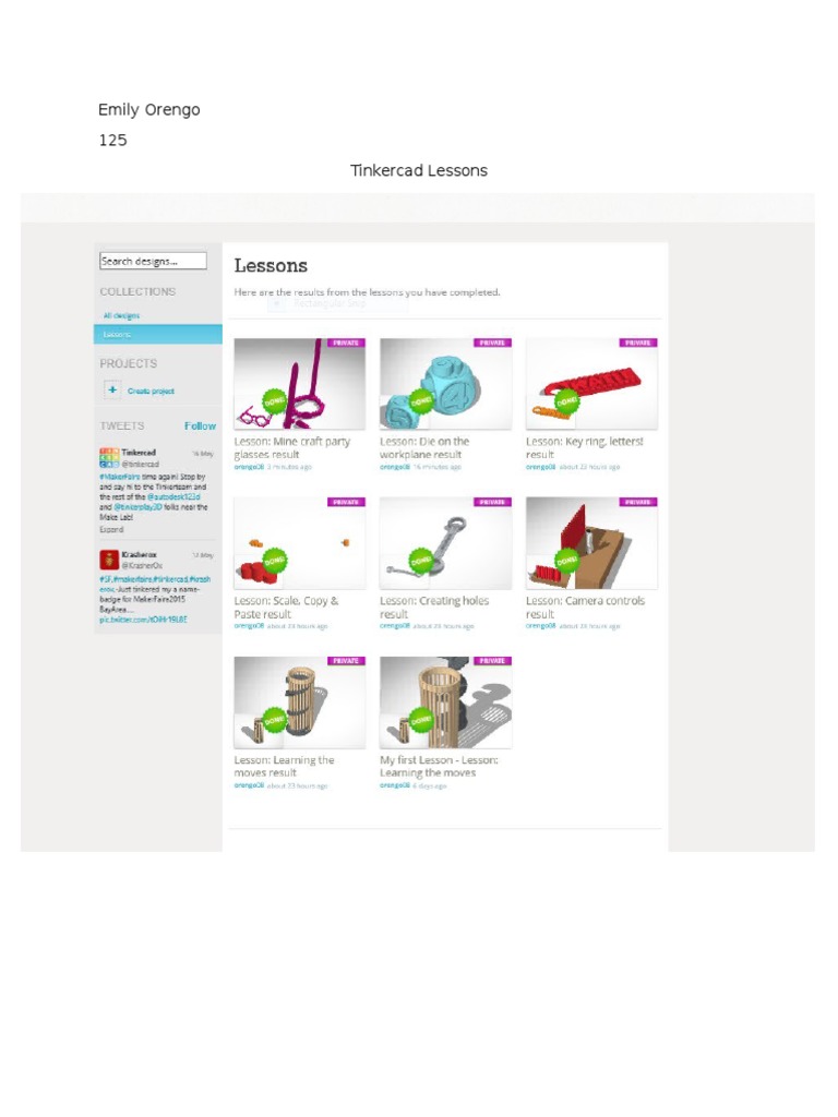 Tinkercad Lessons | PDF