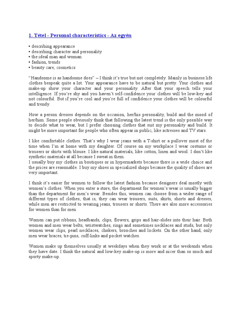 BME angol középfokú nyelvvizsga tételek kidolgozva | PDF | Secondary ...