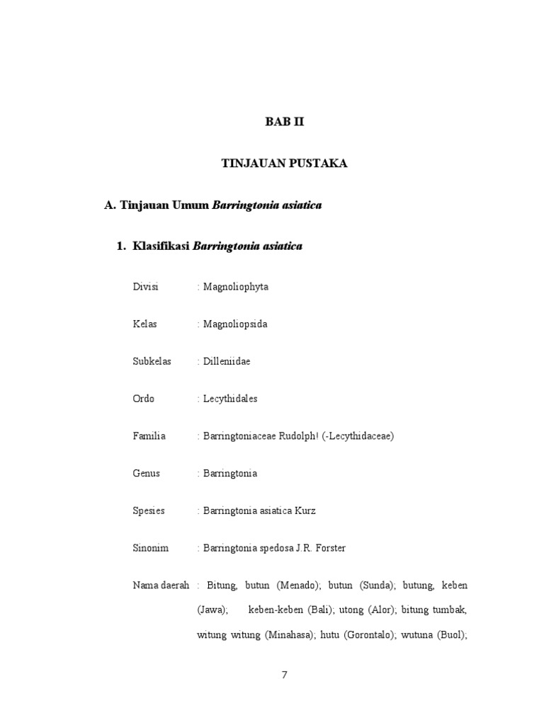 Barringtonia Asiatica | PDF | Griya & Taman | Kesehatan Holistik
