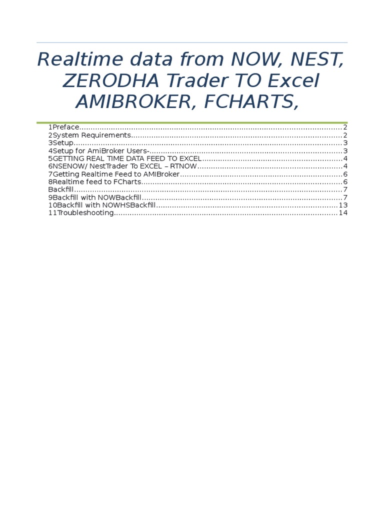 Now Nest Zerodha Trader To Excel To Amibroker Pdf Microsoft Excel Computer File
