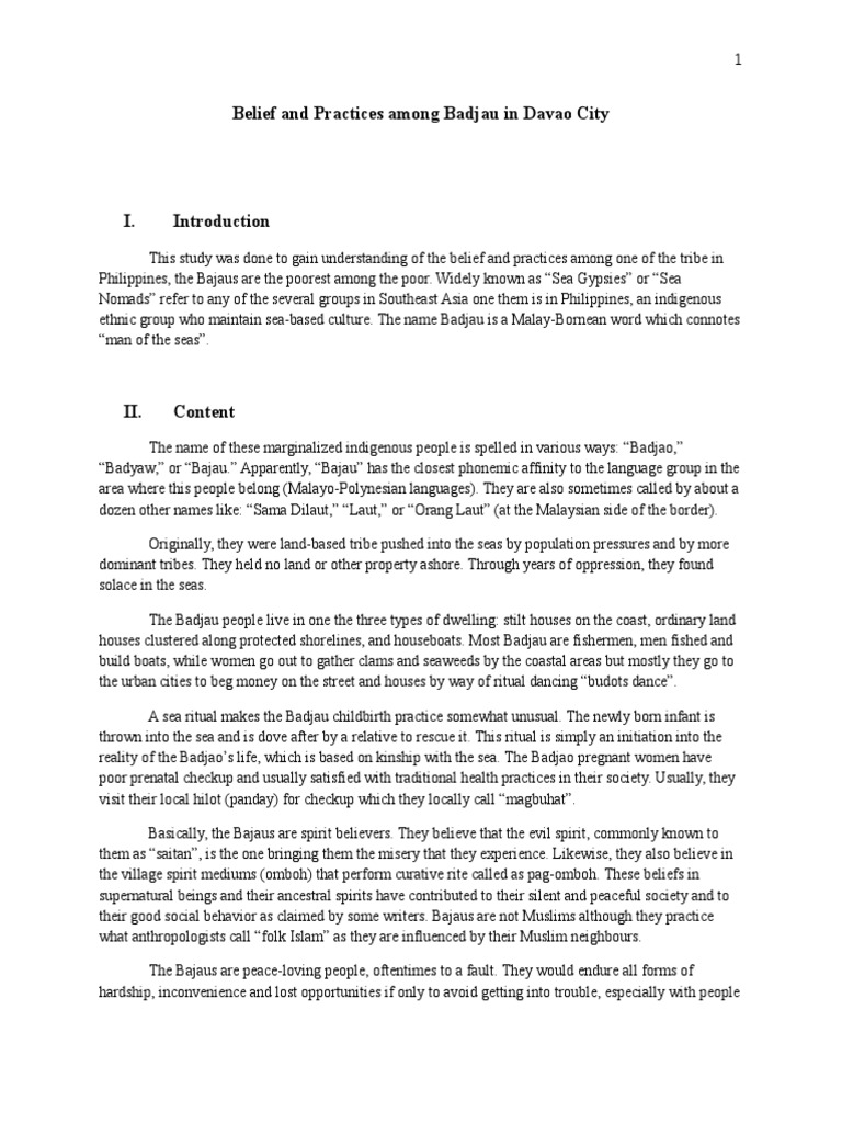 The Belief and Practices of Badjao | PDF | Ethnic Groups | Ethnicity