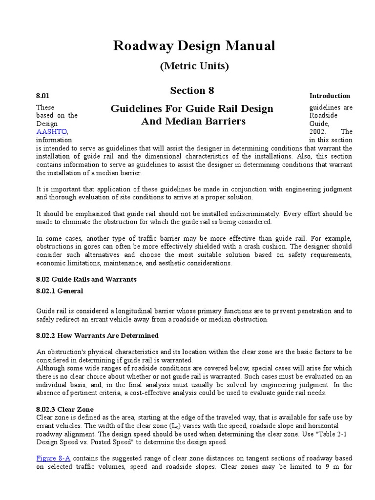 CRITERIA-GuideRail & Median Barriers | PDF | Rail Transport ...