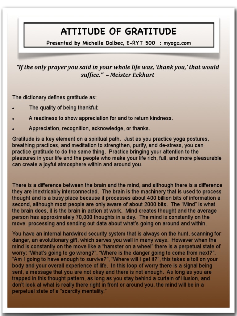 Attitude of Gratitude PDF | PDF | Gratitude | Yoga