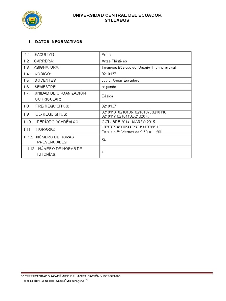 Syllabus de Diseño 3d Syllabus 3d | PDF | Diseño | Composición (artes ...