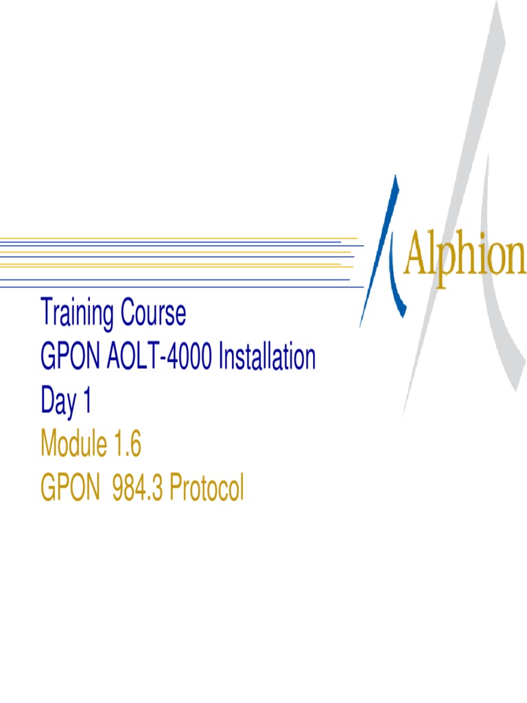 Alphion Training Chennai Day1 Module 1.6 G.984.3 | PDF | Computer ...