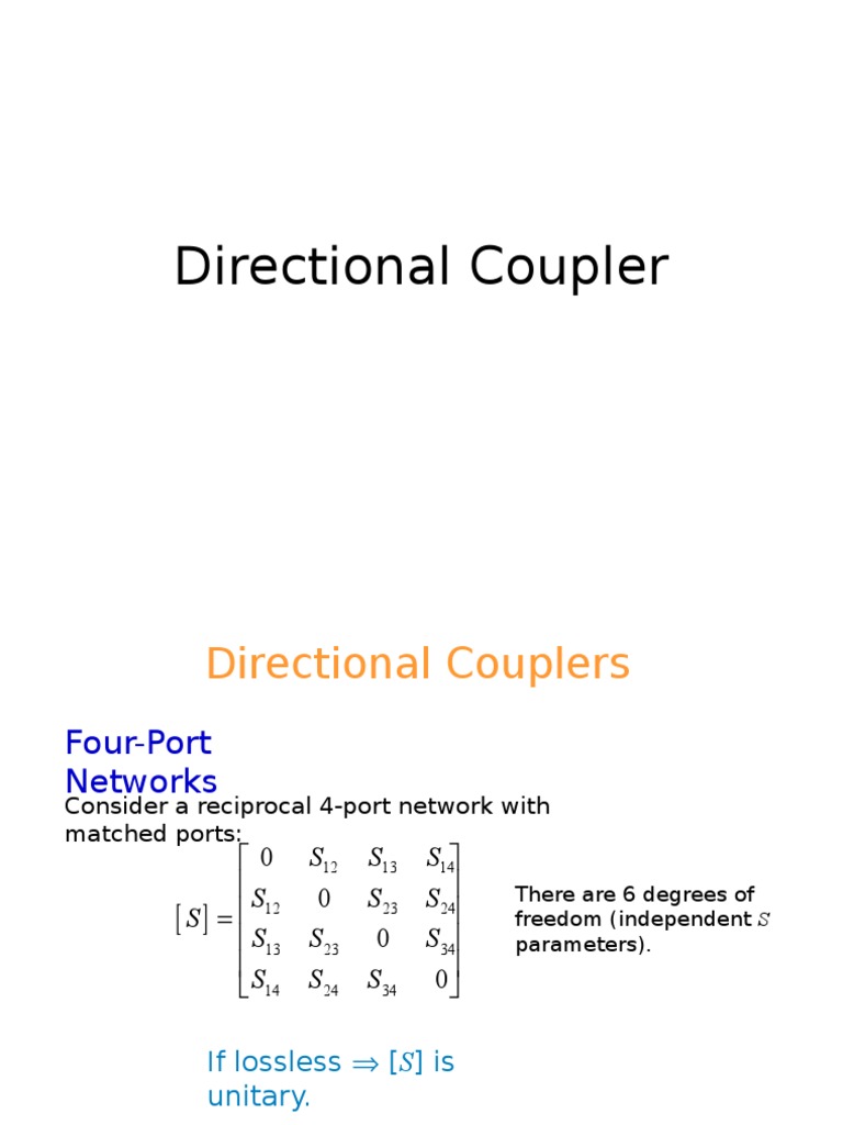 Directional Coupler Overview and Analysis | PDF