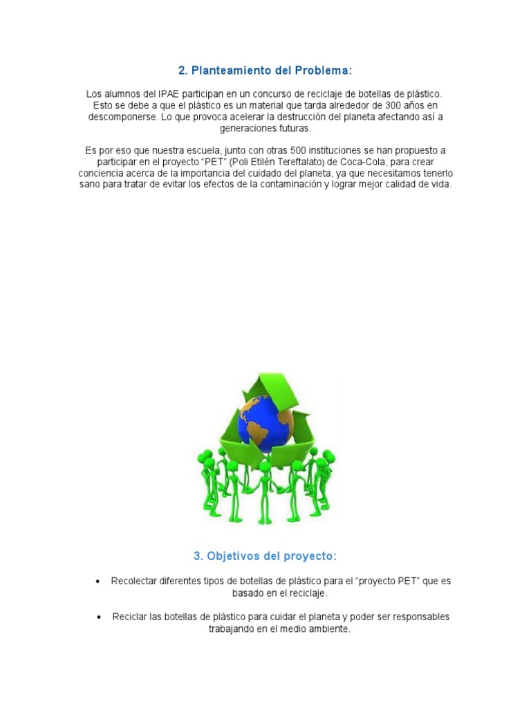 Proyecto PET | PDF | El plastico | Reciclaje