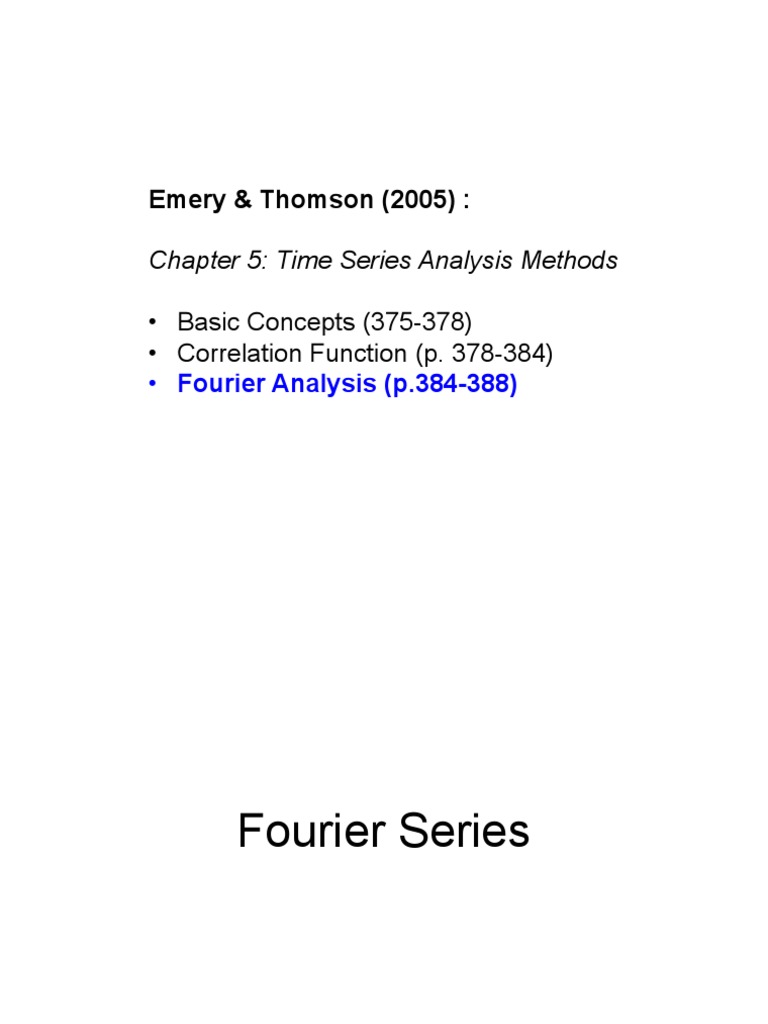 Emery & Thomson (2005) :: Chapter 5: Time Series Analysis Methods | PDF | Trigonometric ...