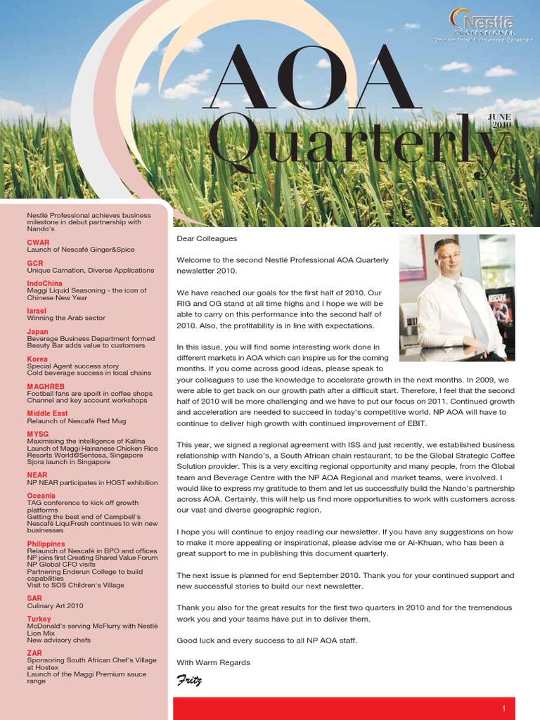 Newsletter Sample | PDF | Nestlé | Brand
