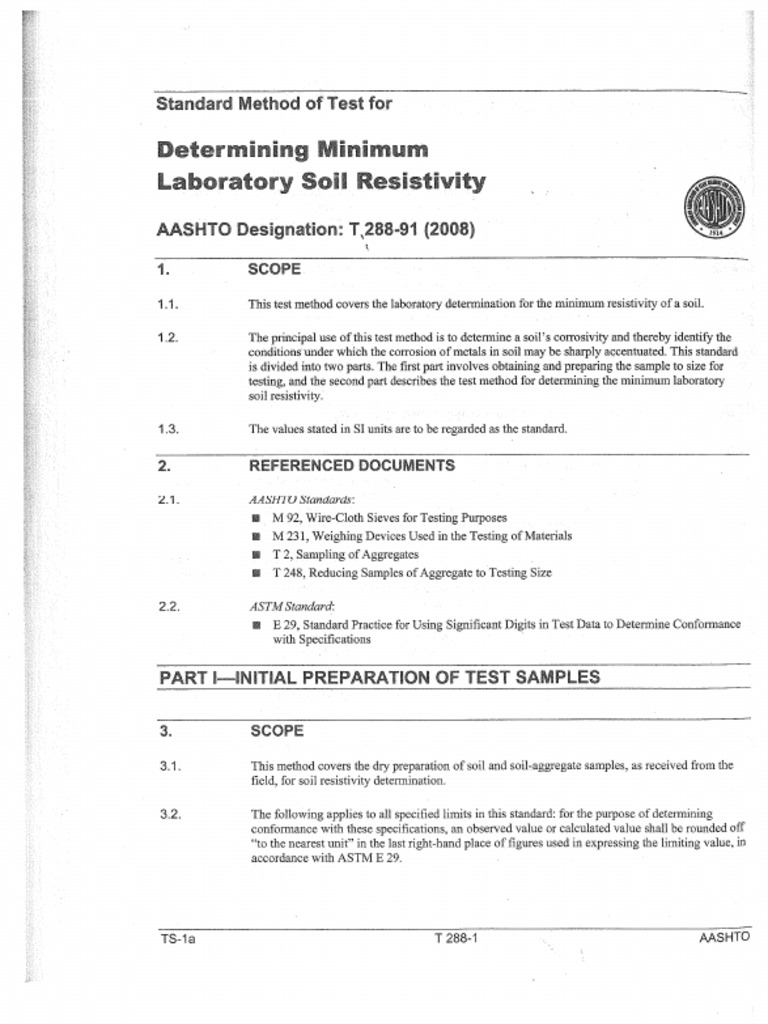 Aashto T-288 (2011) | PDF