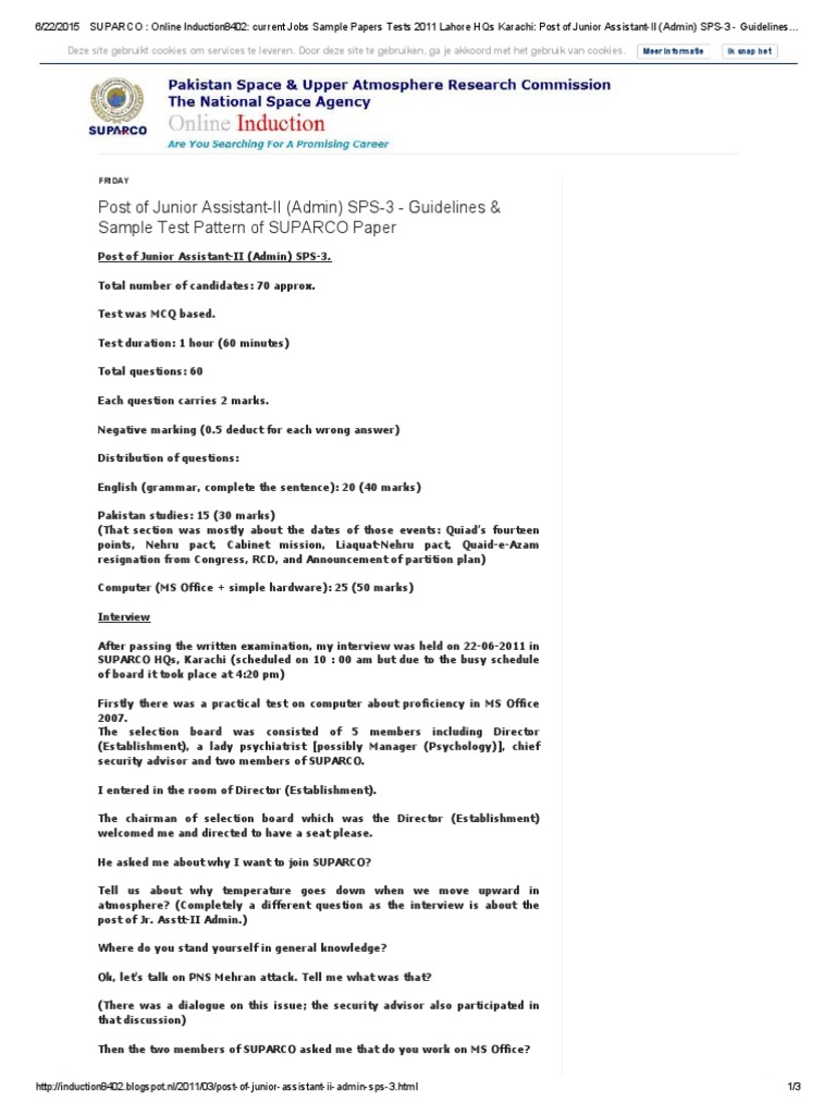 SUPARCO Junior Assistant-II Test Guide | PDF | Violence