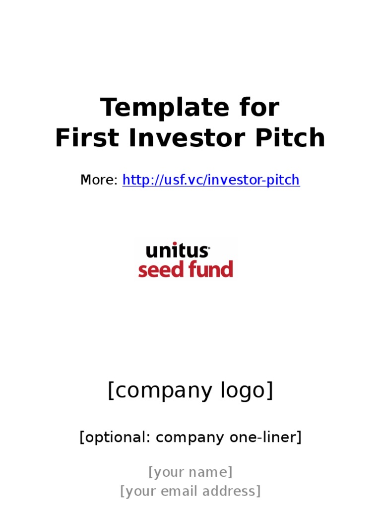 Investor Pitch Template Guide | PDF | Business