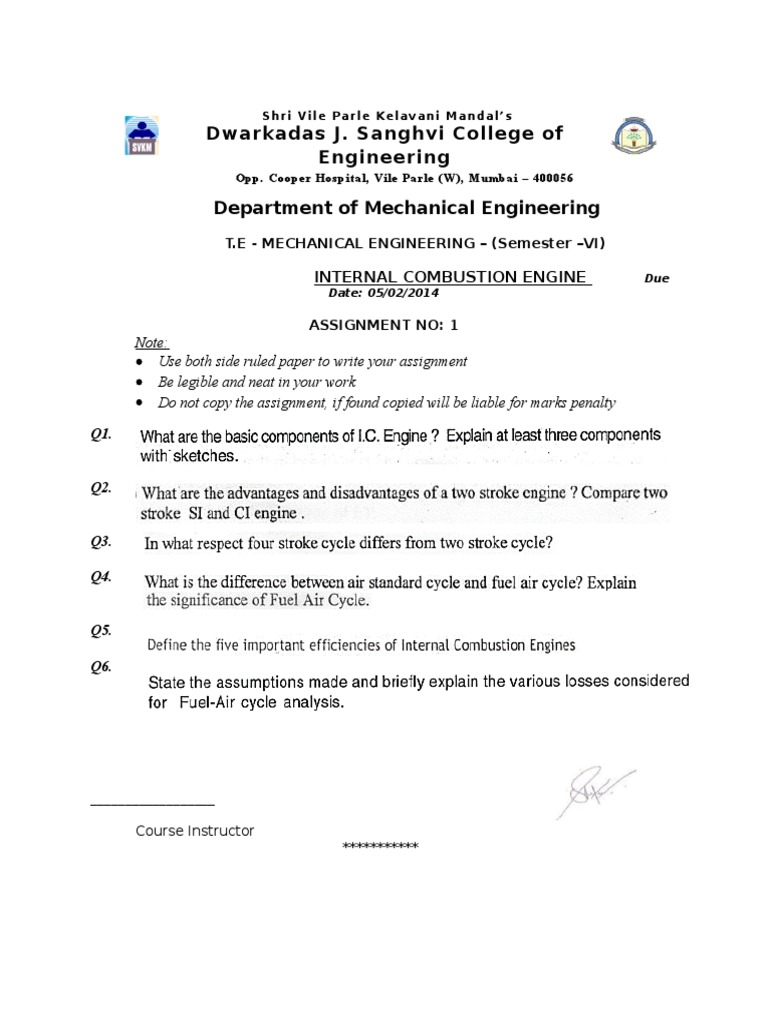 Assignment No - 1 - ICE - 29-01-2014 | PDF