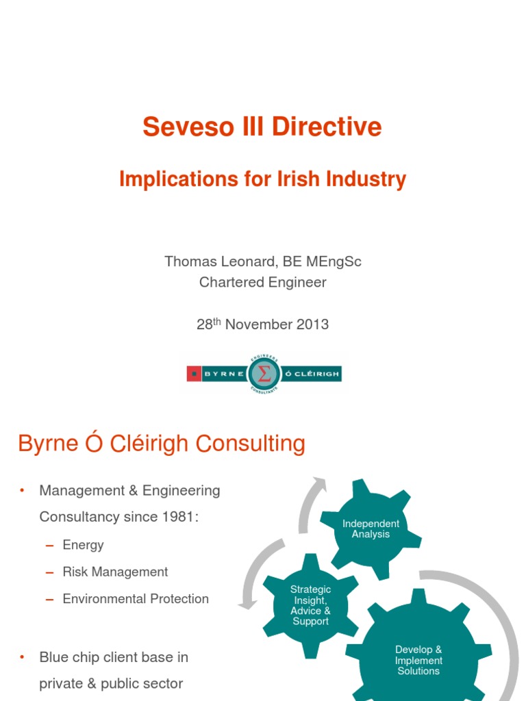 Seveso III Directive Implications for Irish Industry | Toxicity | Safety