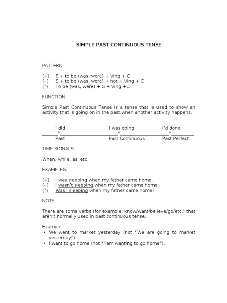 Understanding Past Continuous Tense | PDF | Grammatical Tense | Languages