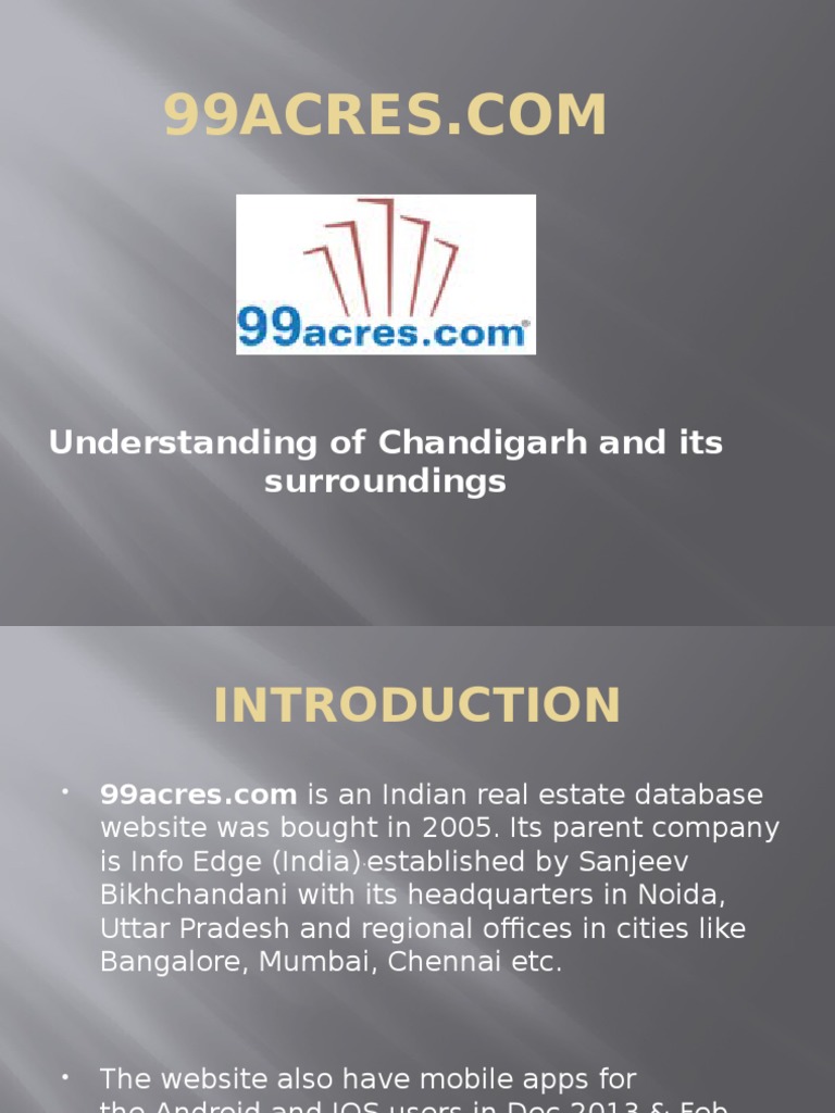 99 Acres Presentation | PDF | Websites | Online Services