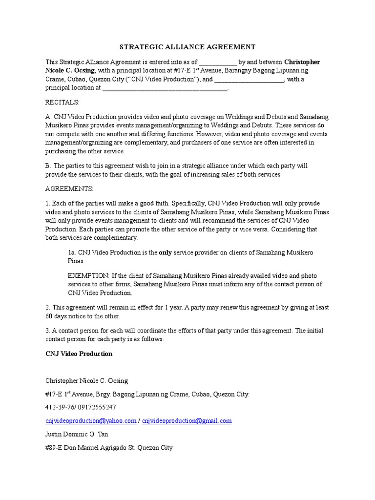 Strategic Alliance Agreement | PDF | Intellectual Property | Know How