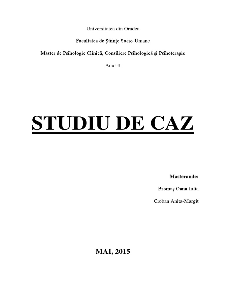 Studiu de Caz | PDF