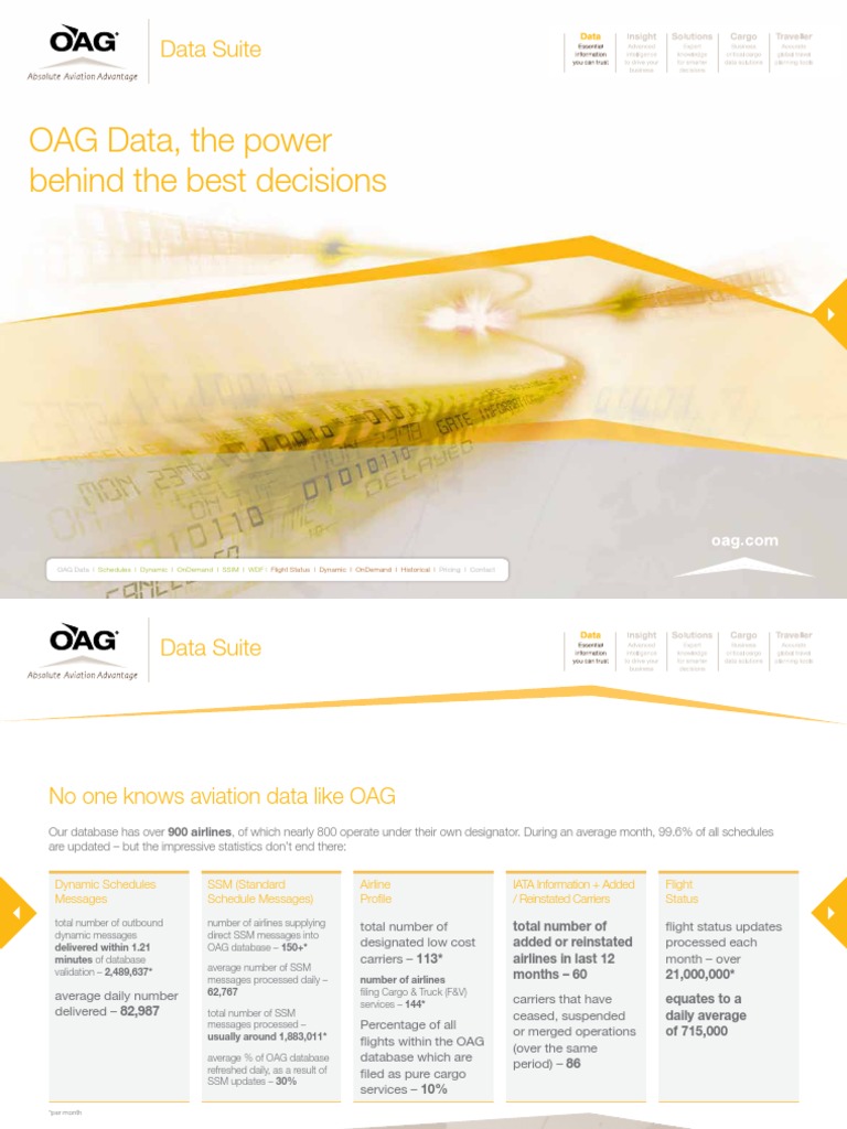OAG Data Suite E-Brochure | PDF | Airlines | Business