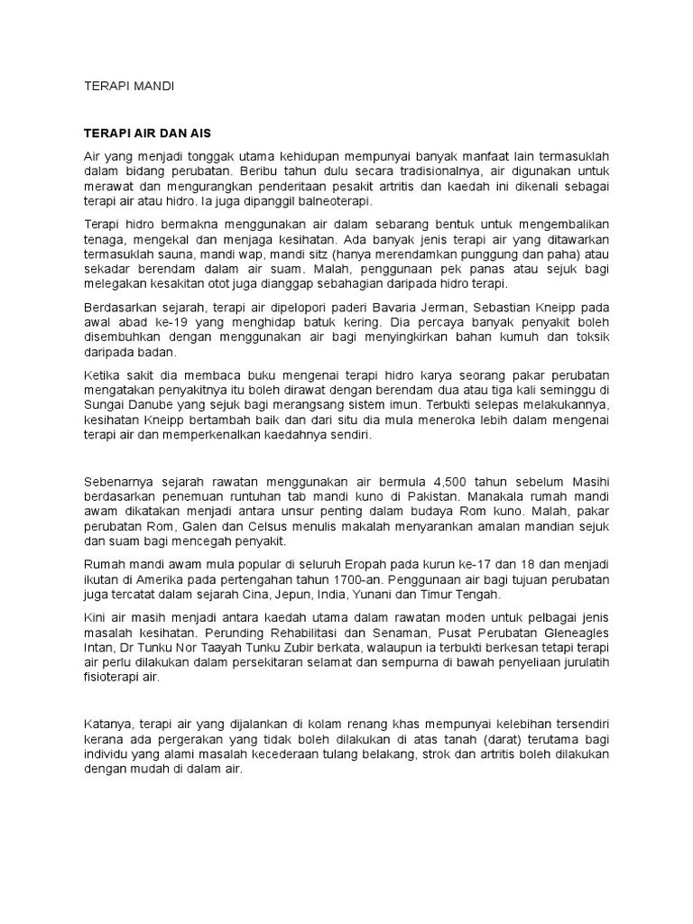 Terapi Mandi | PDF