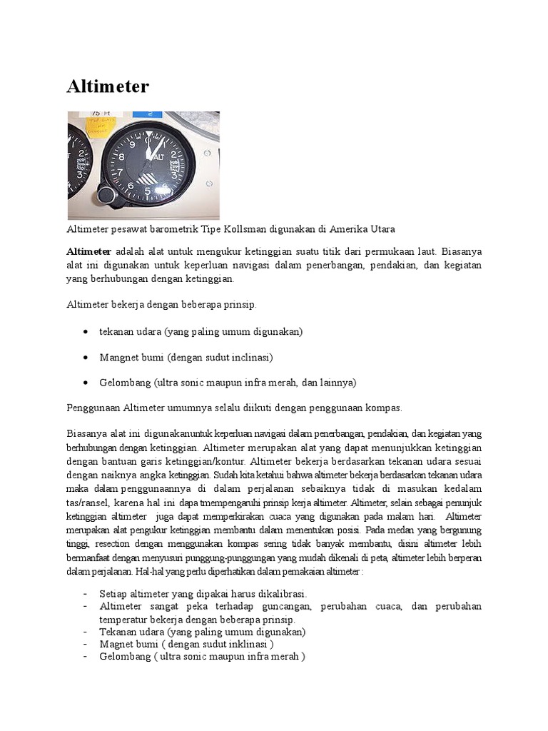 Altimeter | PDF