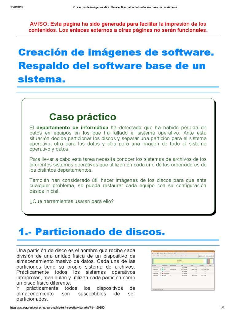 Tema-3 FHW Creación de Imágenes de Software | PDF | Apoyo | Archivo de ...