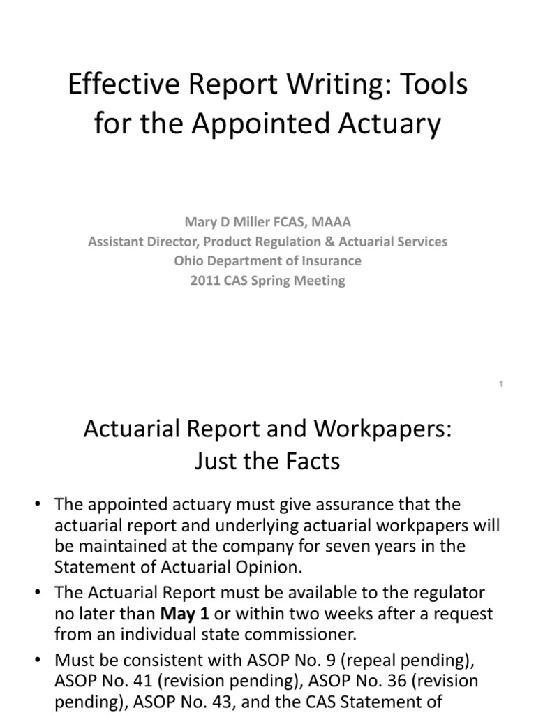 Writing A Good Actuarial Report | PDF | Actuary | Actuarial Science