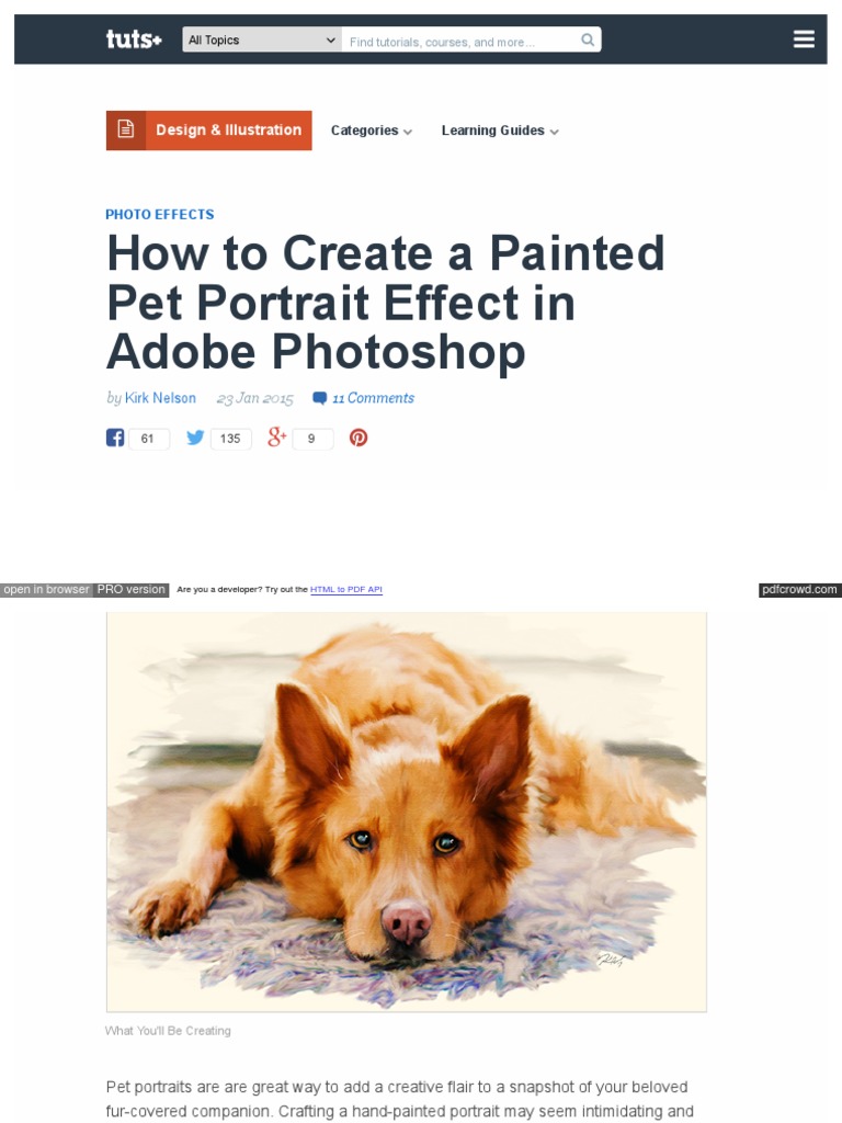 How To Create A Painted Pet Portrait Effect in Adobe Photoshop | PDF ...