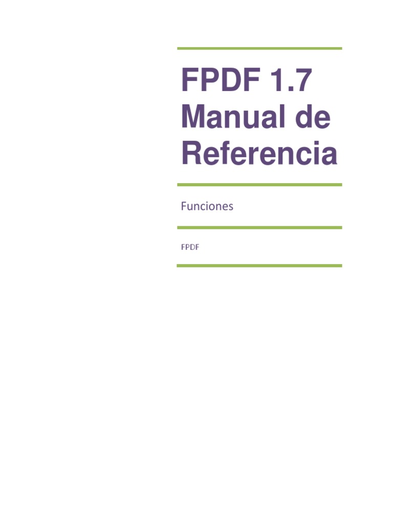 FPDF 1 - 7 Manual de Referencia | PDF | Sistema de coordenadas ...