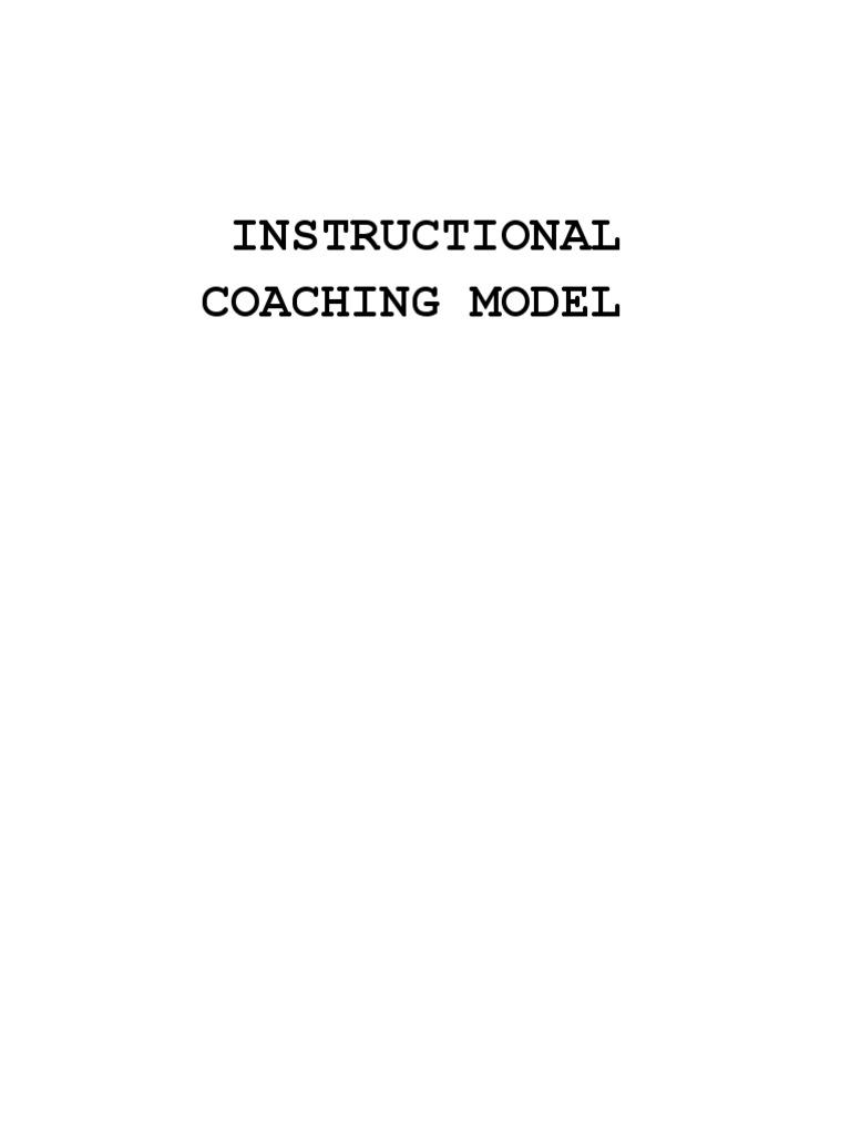 Instructional Coaching Model | PDF | Teachers | Curriculum