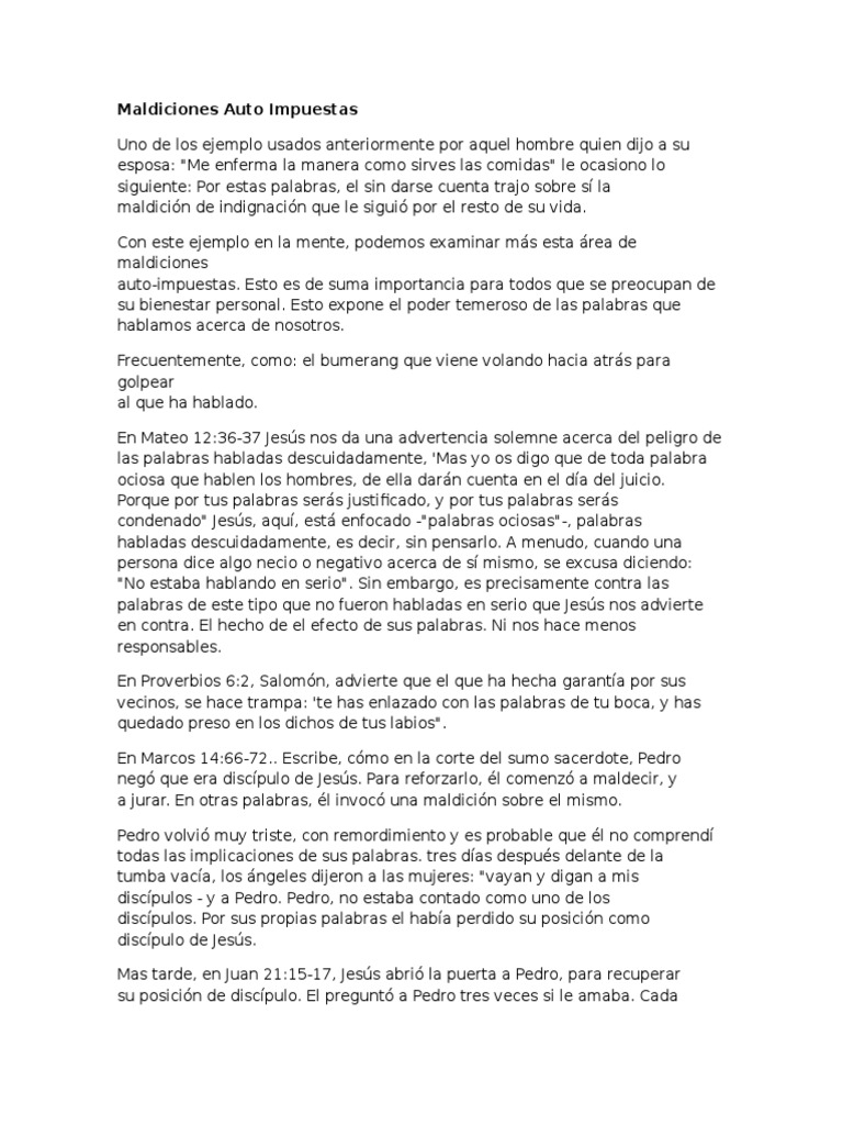Maldiciones Auto Impuestas | PDF | Jacob | San Pedro