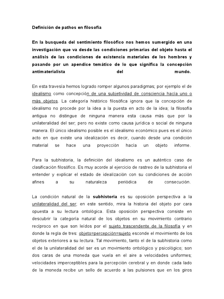 Definición de Pathos en Filosofía | PDF | Idealismo | Gilles Deleuze