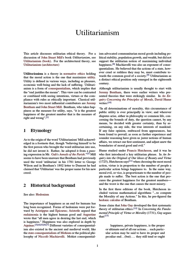 Utilitarianism | PDF | Utilitarianism | Hedonism
