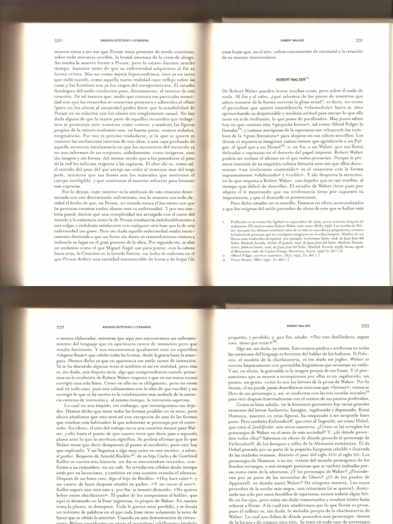 Robert Walser Por Walter Benjamin | PDF