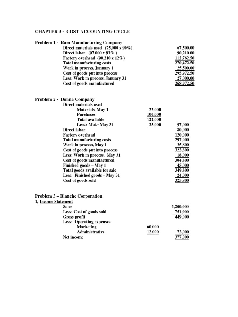 Cost Accounting - Chapter 3 Cost | PDF