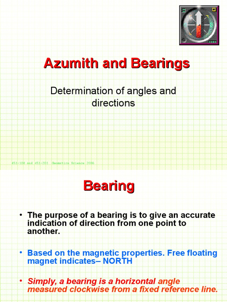 Azimuth and Bearings Determination | PDF | Compass | Longitude