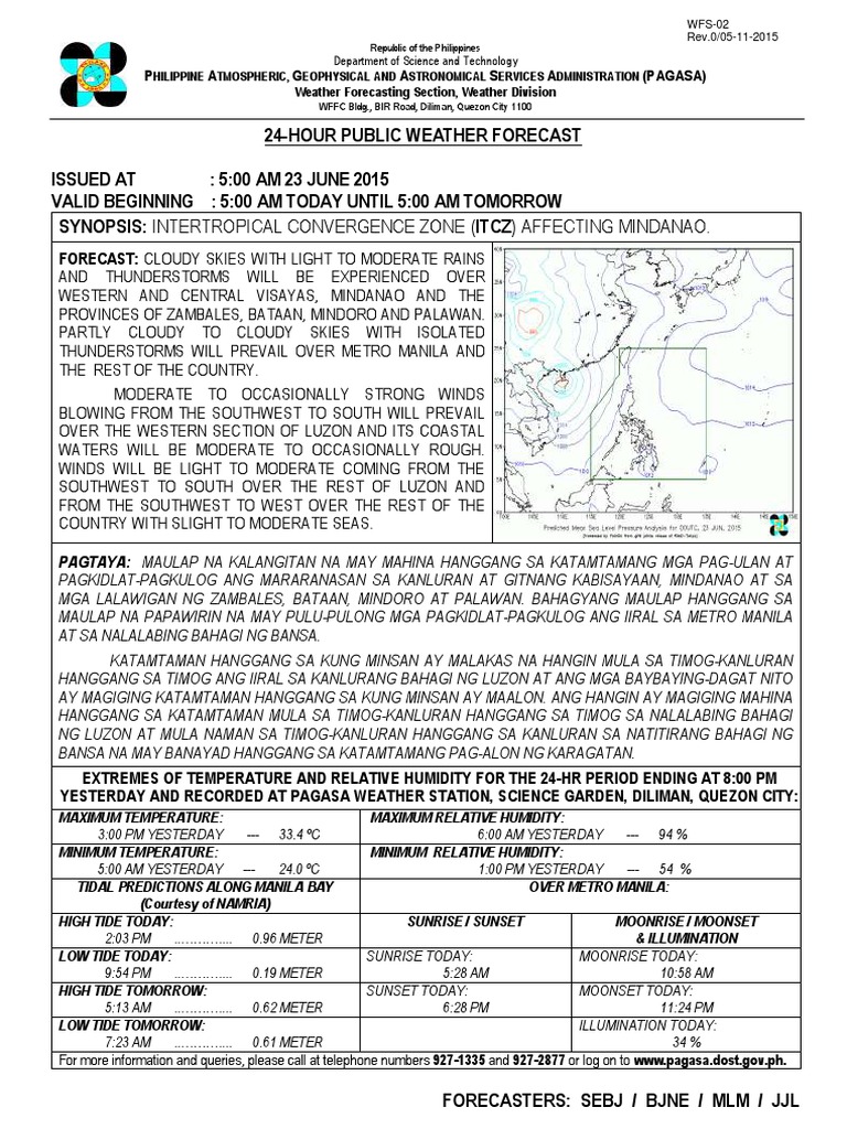 Quezon City 24-Hour Weather Forecast | PDF | Luzon | Weather