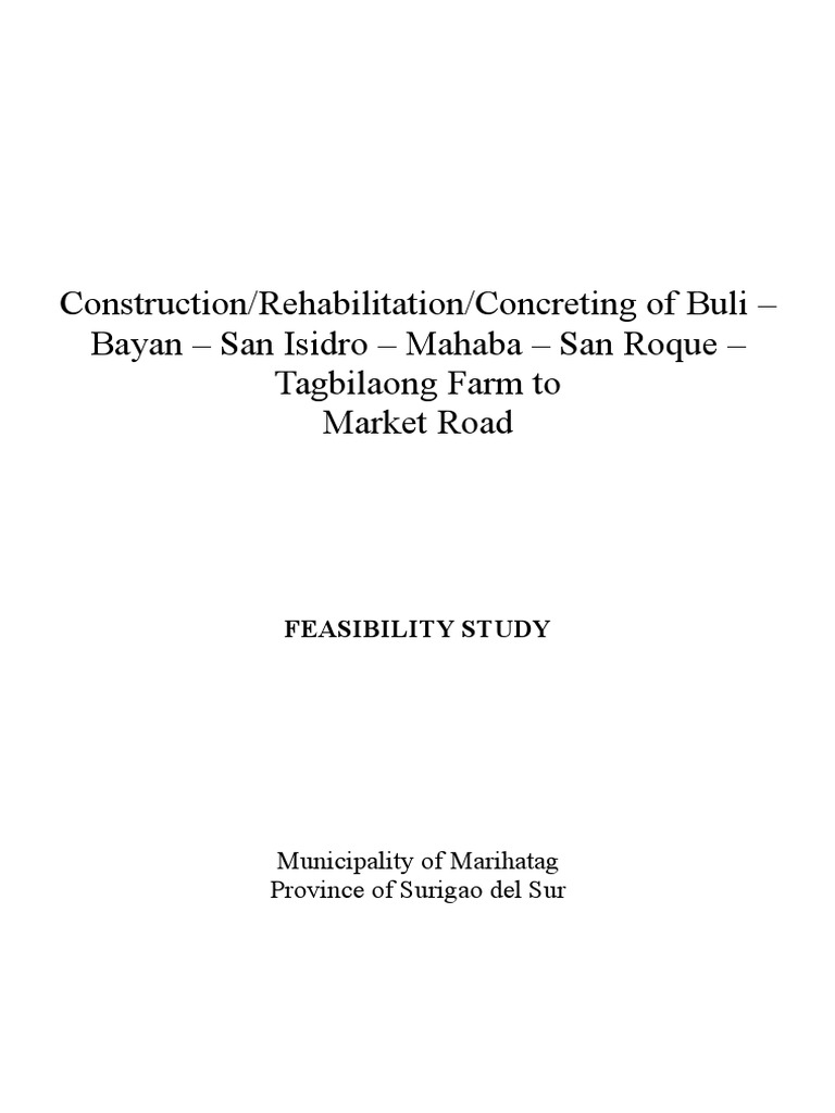 Construction/Rehabilitation/Concreting of Buli - Bayan - San Isidro ...
