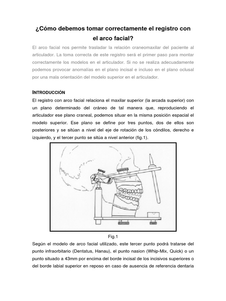 Registro correcto con arco facial | PDF | Diente humano | Boca
