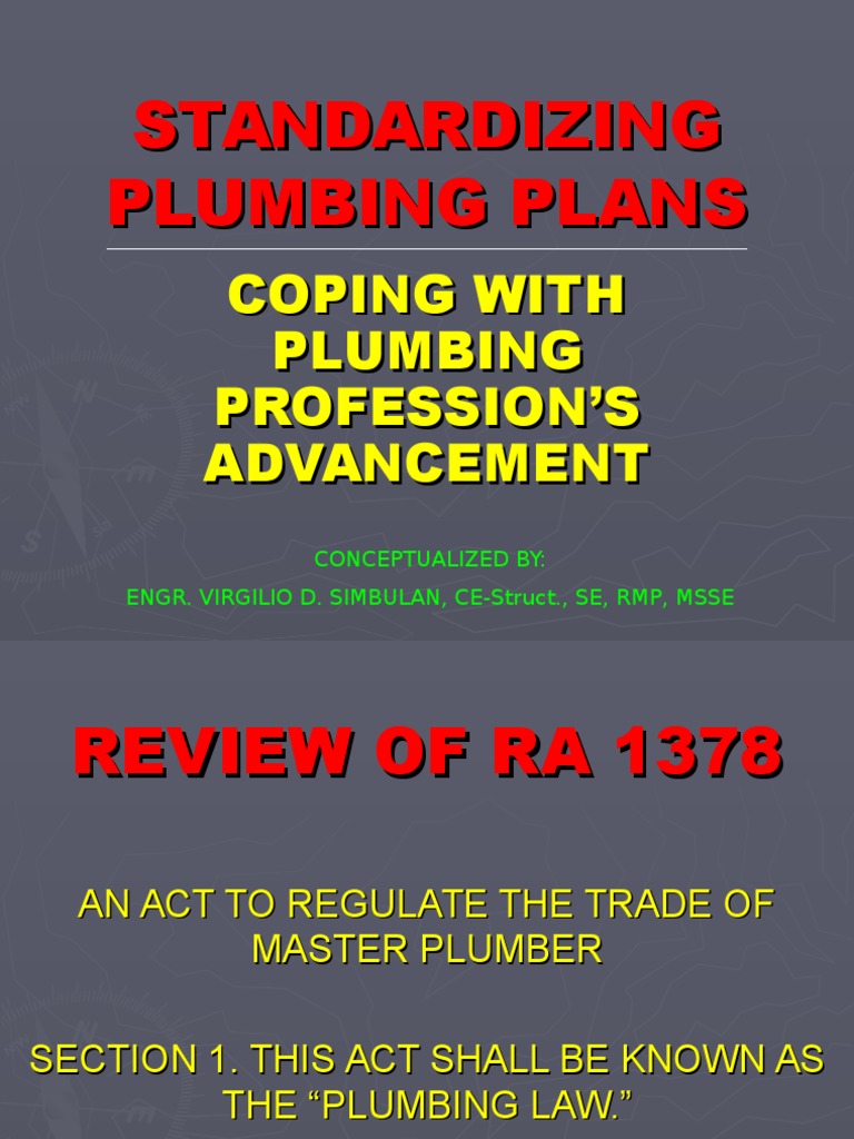 Standardizing Plumbing Plans: Proposed Formats and Guidelines for ...