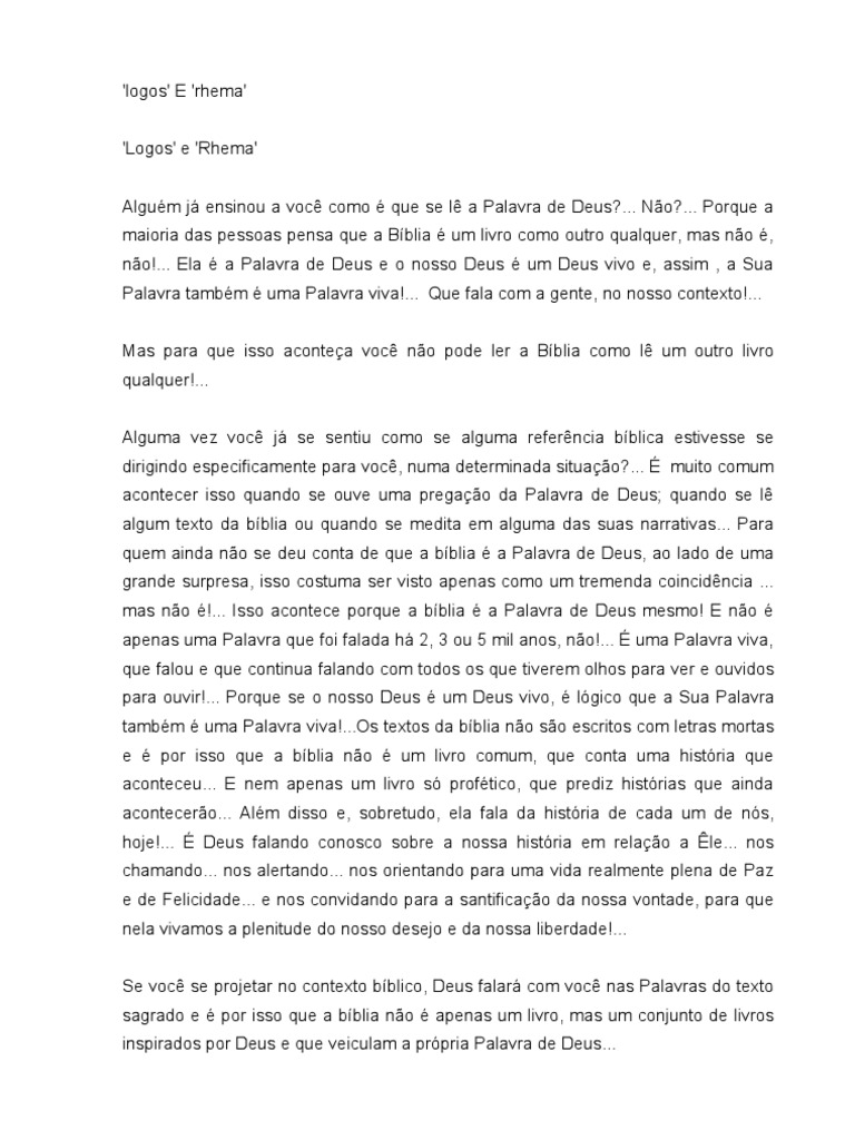 'Logos' E 'Rhema' 'Logos' e 'Rhema' Alguém | PDF | Bíblia | Logotipos