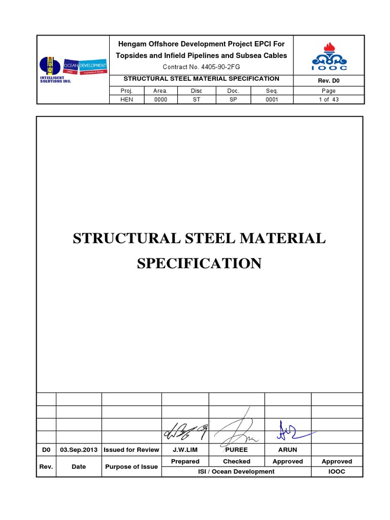 Offshore Steel Specs for Engineers | PDF | Structural Steel | Pipe ...